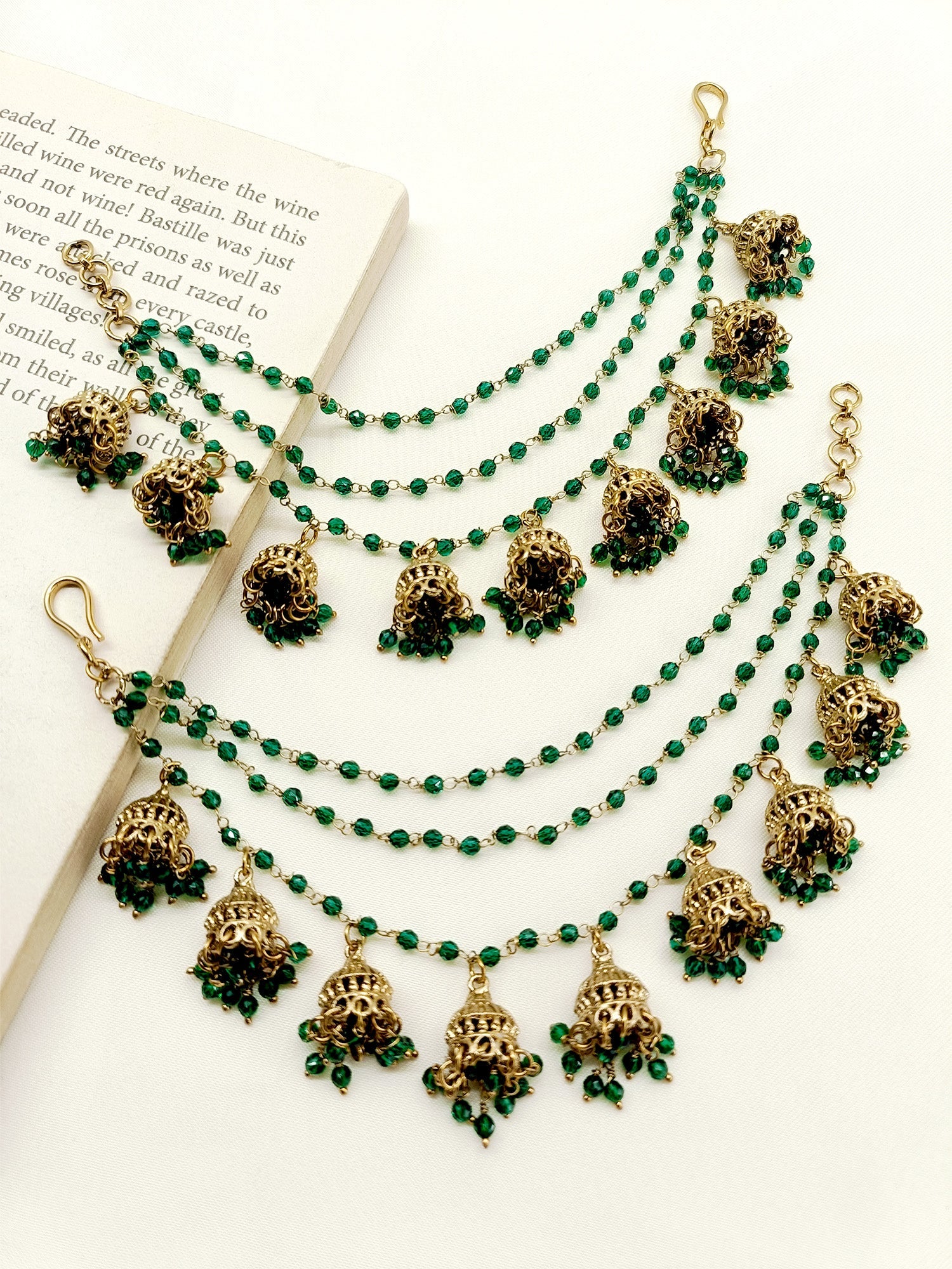 Aaheli Green Traditional Ear Chain – Sarvati