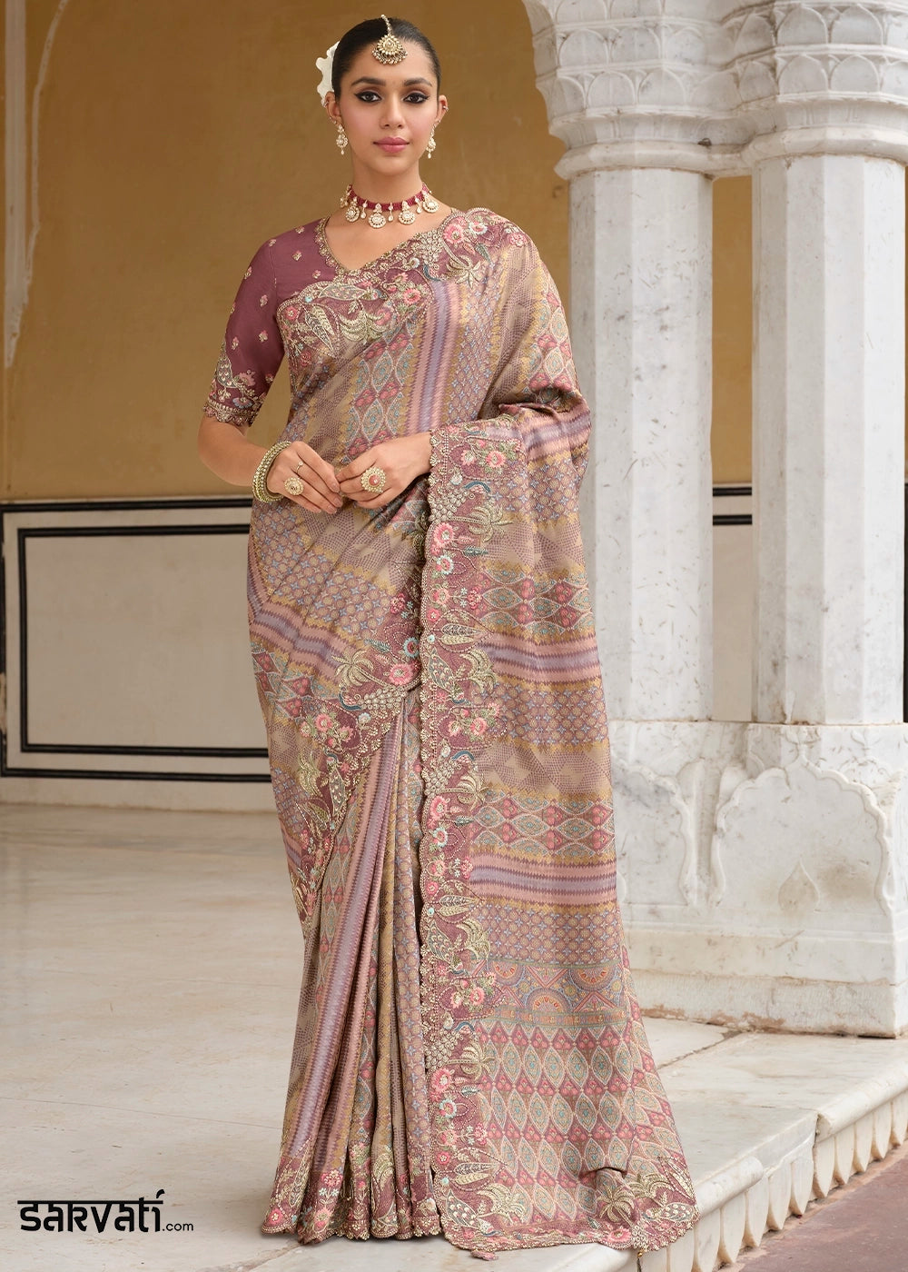 Sarvati Purple Shades Dola Silk Saree | USA – House of Sarvatii LLC